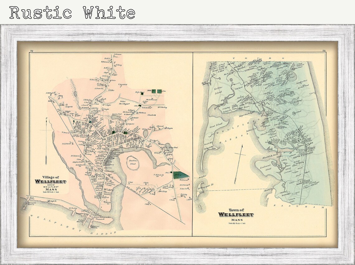 WELLFLEET Town and Village Massachusetts 1880 Map - Etsy