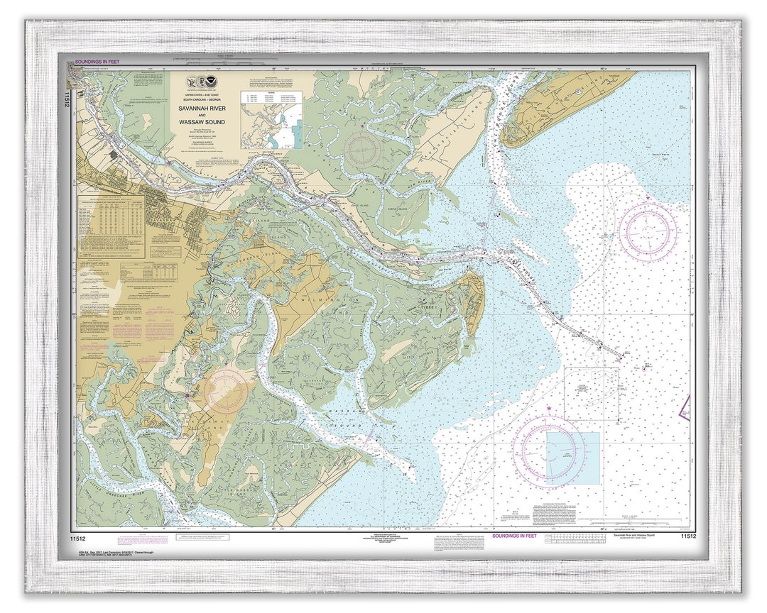 SAVANNAH RIVER, GEORGIA - 2015 Nautical Chart - Etsy
