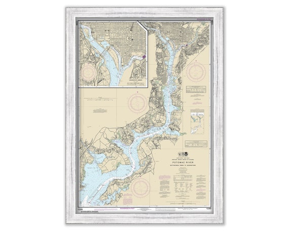 WASHINGTON DC and Potomac River 2015 Nautical Chart | Etsy