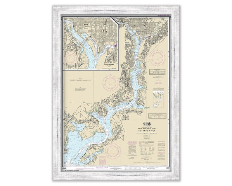 WASHINGTON DC and Potomac River 2015 Nautical Chart - Etsy