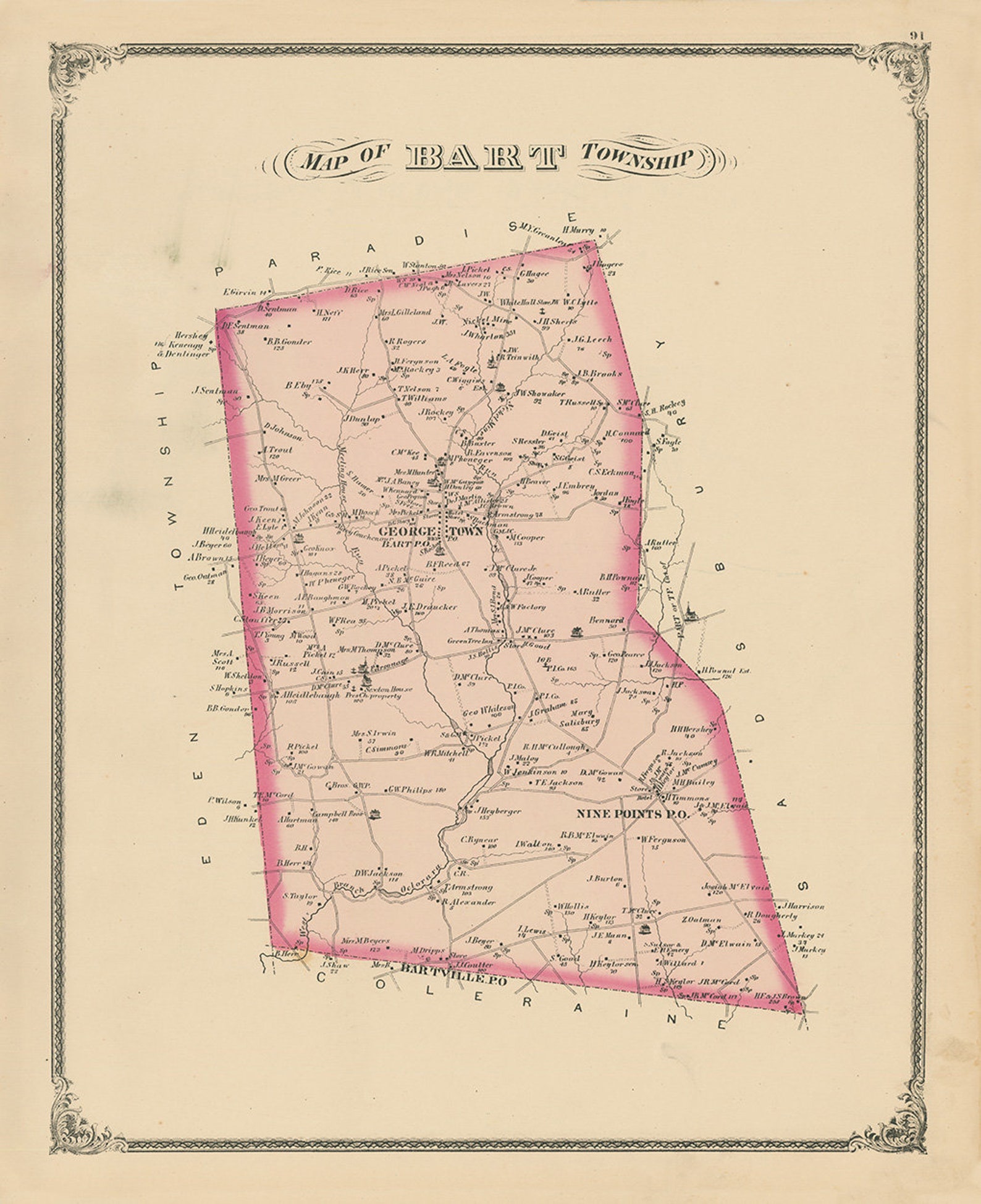 BART Pennsylvania 1875 Map Replica or GENUINE ORIGINAL - Etsy
