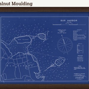 BAR HARBOR, Maine 1909 Blueprint Nautical Chart by Geo. Eldridge - Etsy