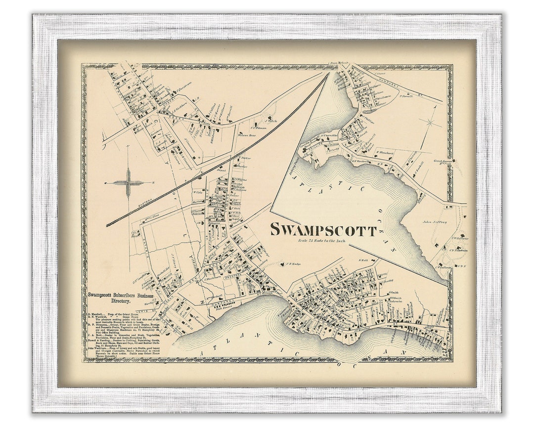 Village of SWAMPSCOTT, Massachusetts 1872 Map - Replica or Genuine ...