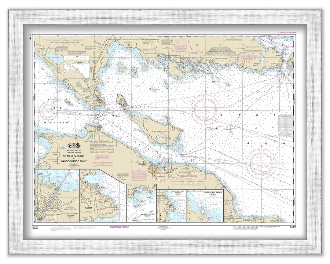 De Tour Passage to Waugoshance Point, Michigan - 2014 Nautical Chart - Etsy