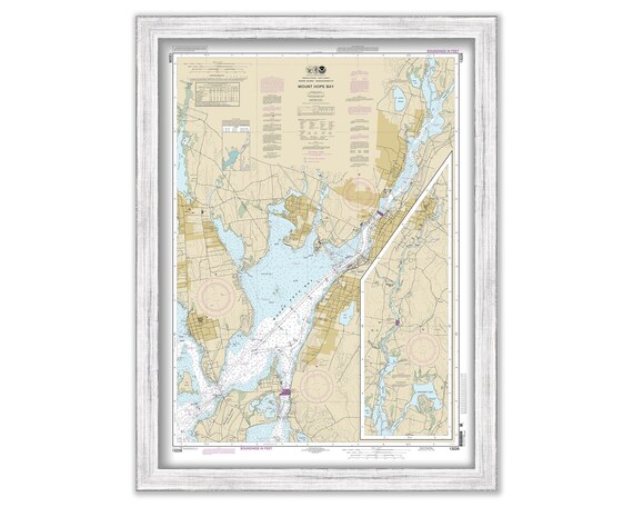 MOUNT HOPE BAY Rhode Island Nautical Chart Published in | Etsy