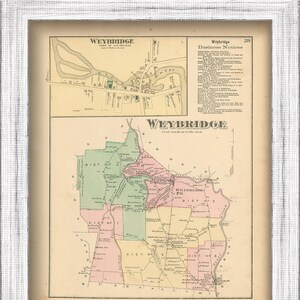 WEYBRIDGE, Vermont - 1871 Map - Etsy