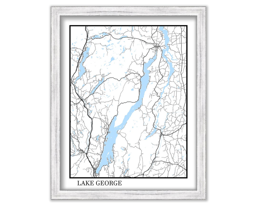 LAKE GEORGE, New York - Contemporary Map Poster - Etsy