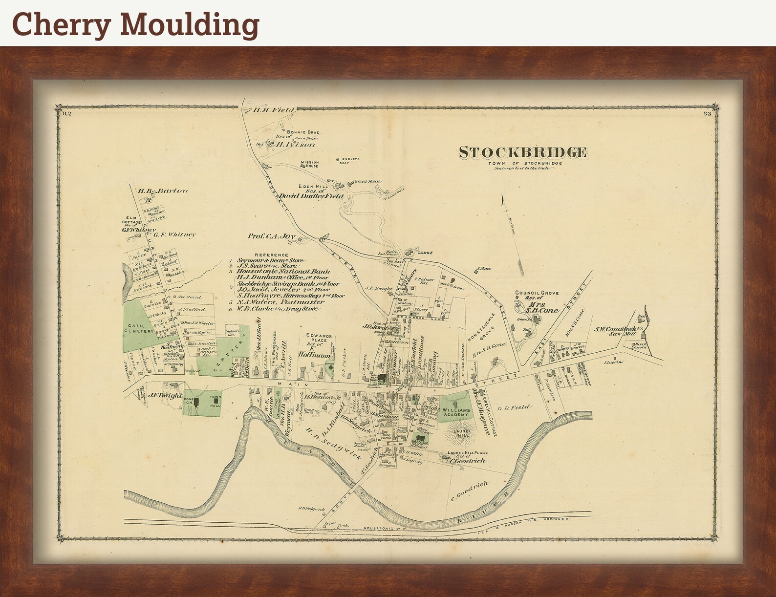 Village of STOCKBRIDGE Massachusetts 1871 Map Replica or | Etsy