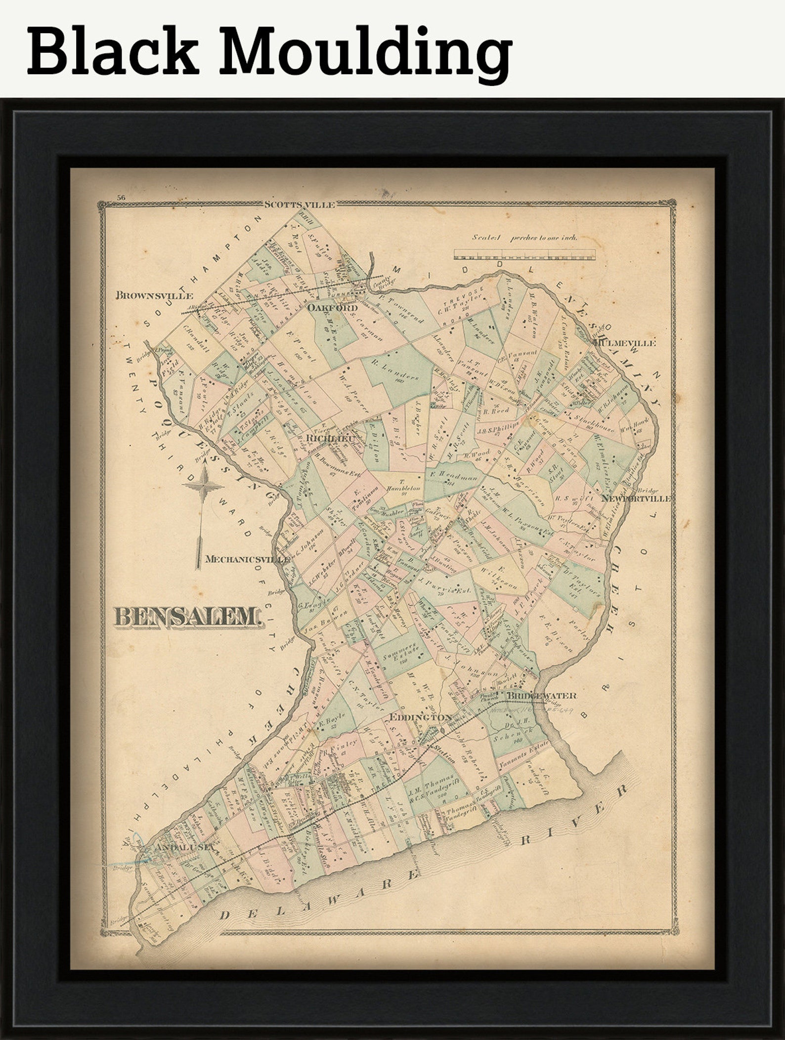 BENSALEM, Pennsylvania - 1876 Map - Etsy
