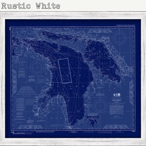 LAKE HURON - 2016 Nautical Chart Blueprint - Etsy