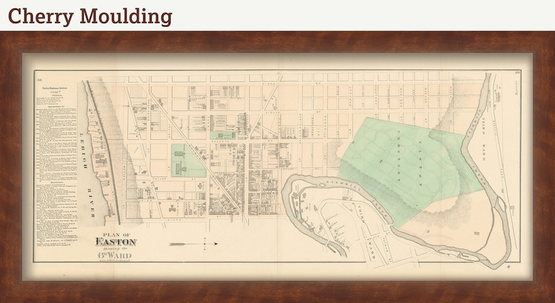 EASTON Pennsylvania 1872 Map Replica or Genuine Original - Etsy