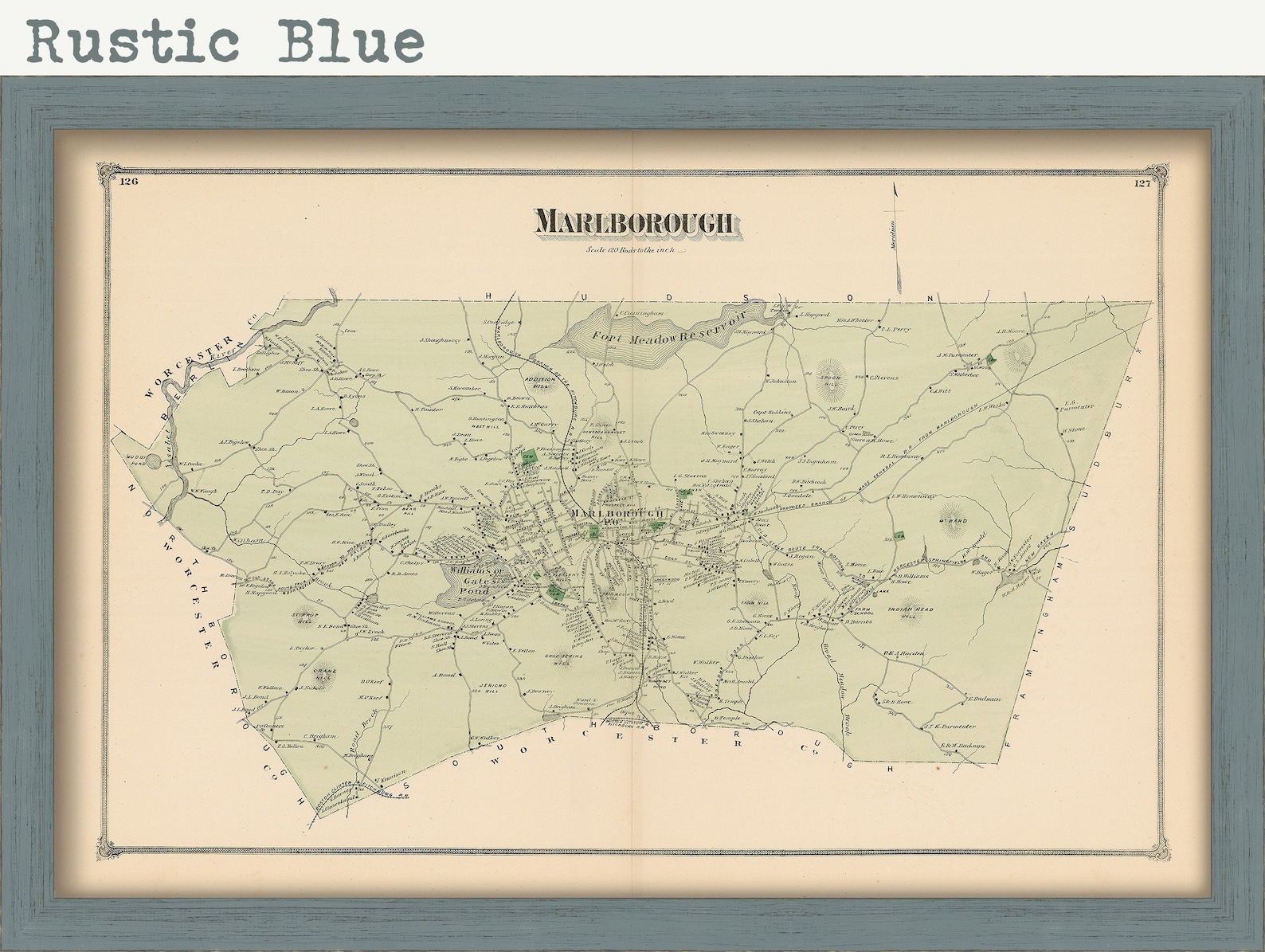 MARLBOROUGH, Massachusetts 1875 Map - Replica or Genuine ORIGINAL - Etsy