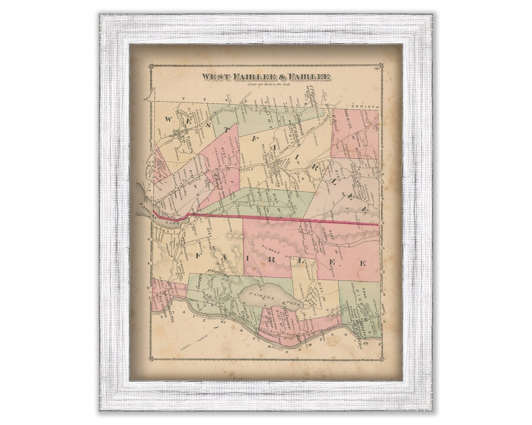 WEST FAIRLEE and FAIRLEE, Vermont 1877 Map - Replica or Genuine ...
