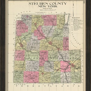 STEUBEN County, New York 1912 Map, Replica or GENUINE ORIGINAL - Etsy