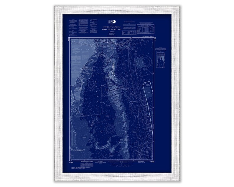 MIAMI Florida 2017 Nautical Chart Blueprint - Etsy