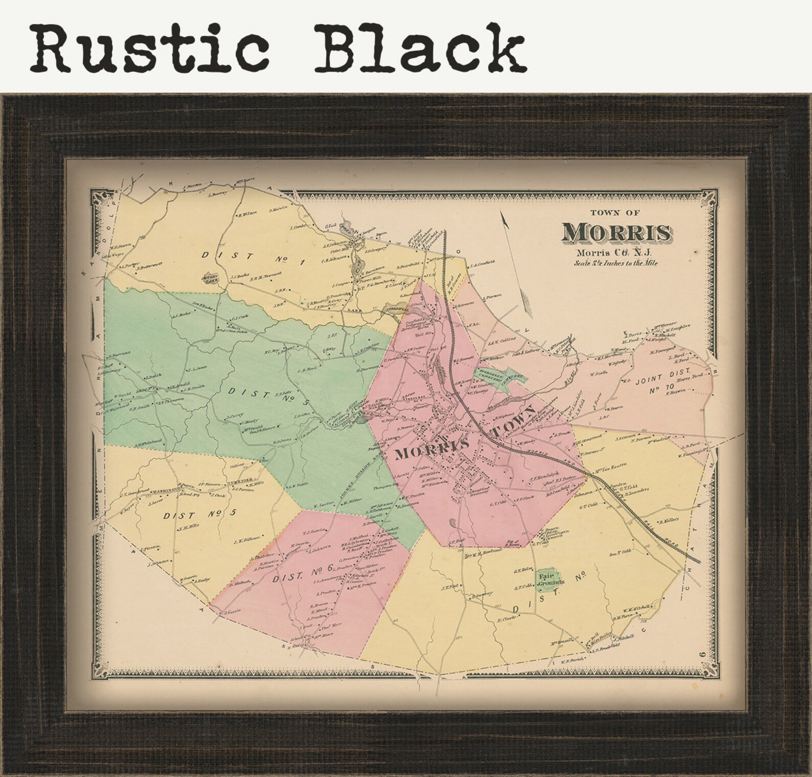 Town of MORRIS Morris County New Jersey 1868 Replica or | Etsy