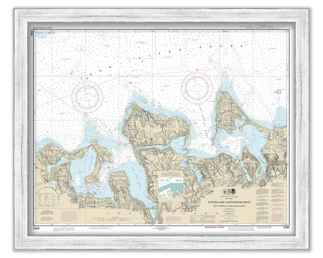 OYSTER and HUNTINGTON BAYS, Long Island, New York - Nautical Chart ...