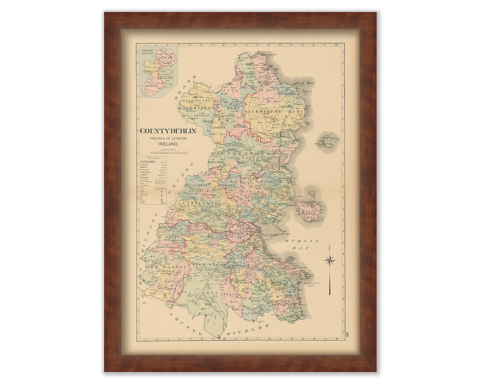 COUNTY DUBLIN Ireland 1901 Map Replica or GENUINE Original | Etsy