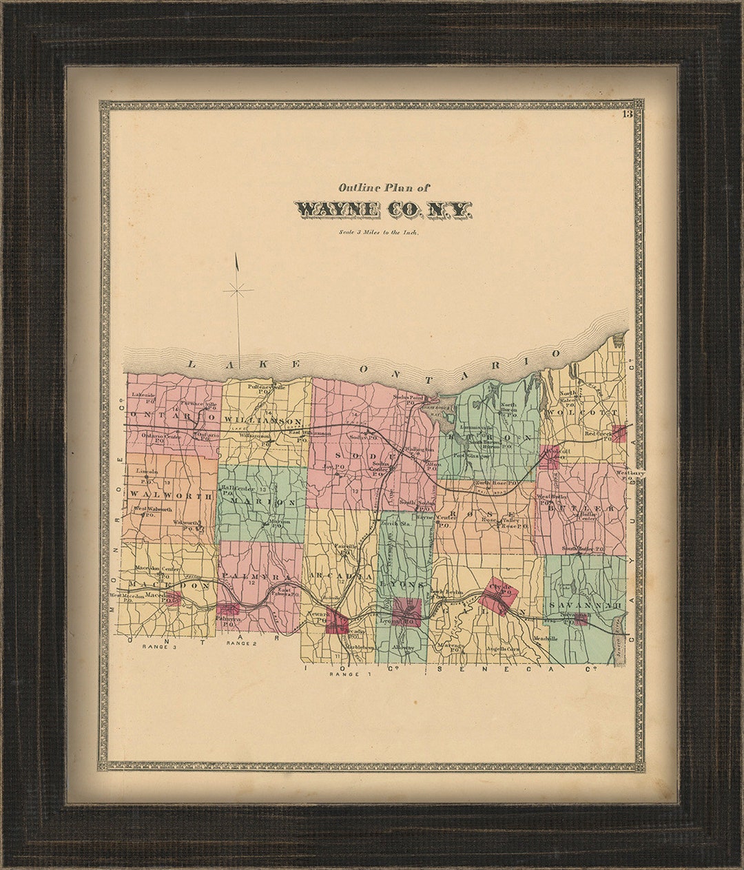 Wayne County, New York 1874 Map, Replica and GENUINE ORIGINAL - Etsy