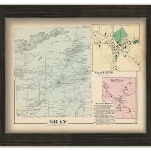 GRAY, Maine 1871 Map, Replica or Genuine ORIGINAL - Etsy