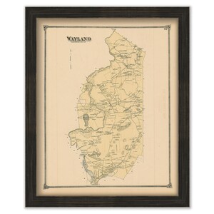 WAYLAND, Massachusetts 1875 Map - Replica or Genuine ORIGINAL - Etsy