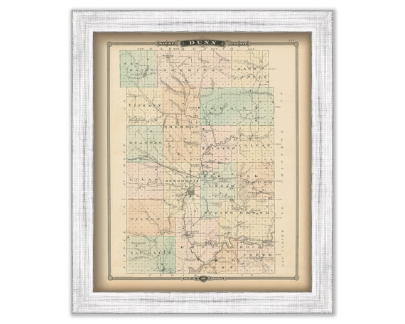 DUNN COUNTY Wisconsin 1878 Map Replica or Genuine Original - Etsy