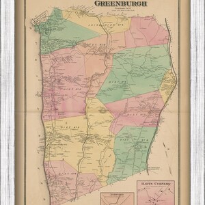 Town of GREENBURG, New York 1868 Map - Etsy
