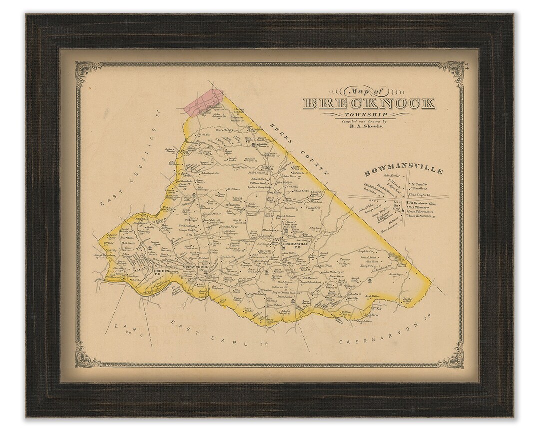 BRECKNOCK, Pennsylvania 1875 Map - Replica or GENUINE ORIGINAL - Etsy