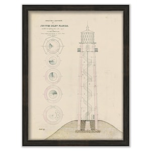 JUPITER INLET LIGHTHOUSE, Florida - Drawing and Plan of the Lighthouse ...