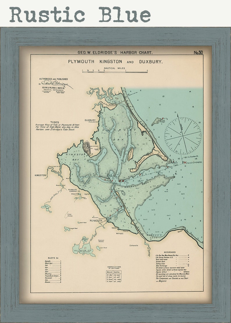 Plymouth Kingston and Duxbury 1901 Nautical Chart by Geo. - Etsy