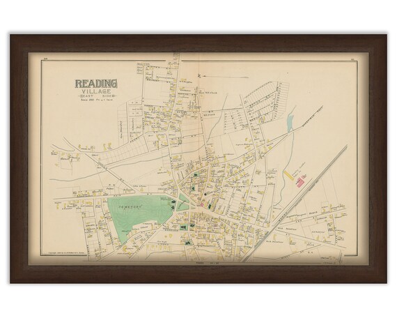 REDDING Massachusetts 1889 Map Replica or Genuine ORIGINAL | Etsy UK