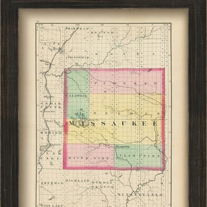 MISSAUKEE COUNTY Michigan 1873 Map Replica or Genuine - Etsy UK
