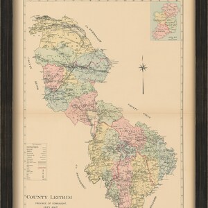 COUNTY LEITRIM, Ireland 1901 Map - Replica or GENUINE Original - Etsy