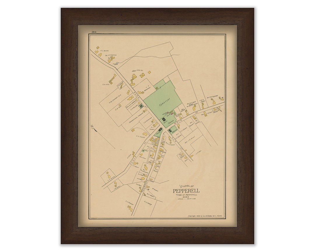 PEPPERELL, Massachusetts 1889 Map Replica or Genuine ORIGINAL - Etsy
