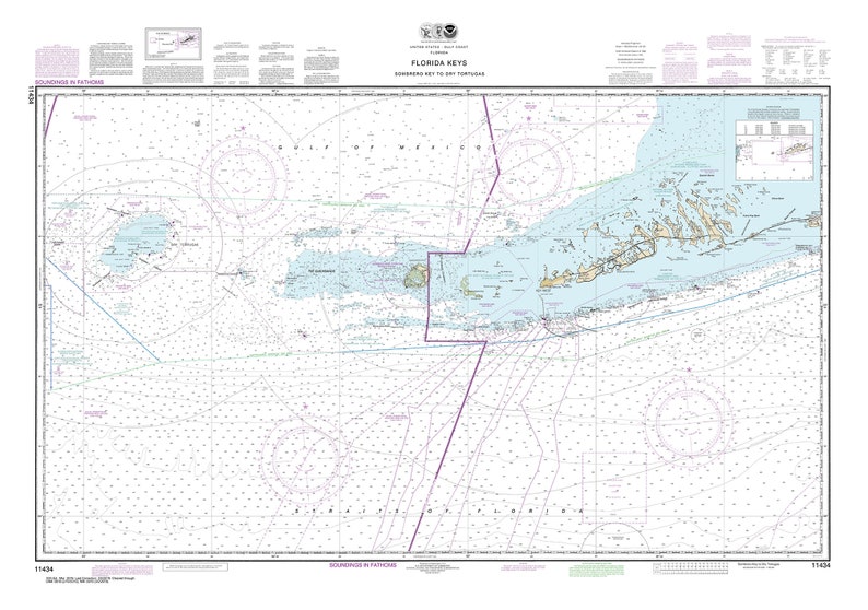 KEY WEST to MARATHON Florida 2019 Nautical Chart | Etsy