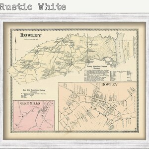 ROWLEY, Massachusetts 1872 Map - Replica or Genuine ORIGINAL - Etsy