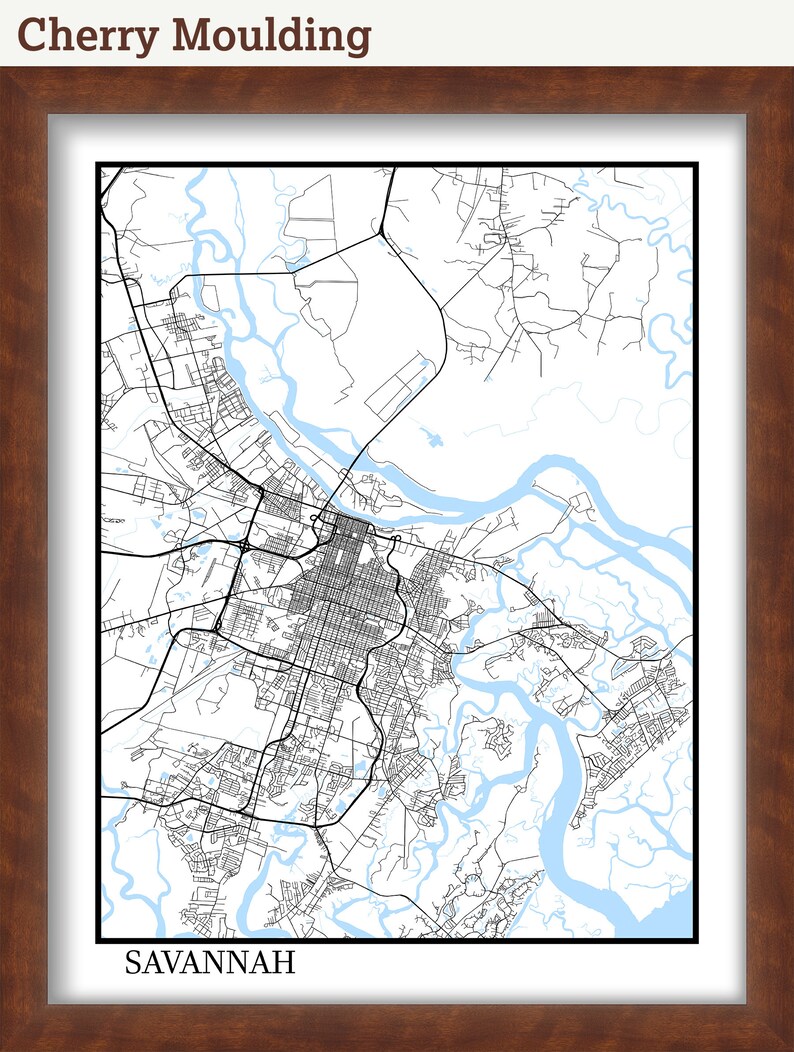 SAVANNAH Georgia Contemporary Map Poster - Etsy