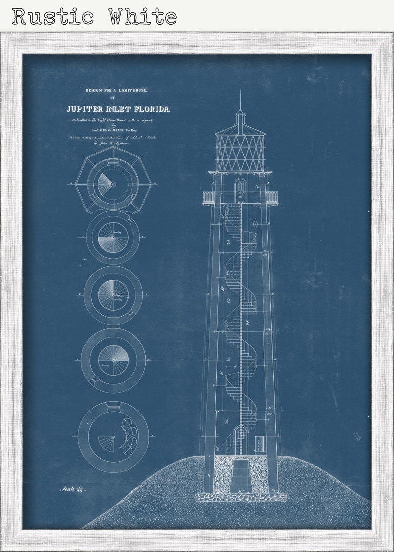 JUPITER INLET LIGHTHOUSE, Florida - Blueprint Drawing and Plan of the ...
