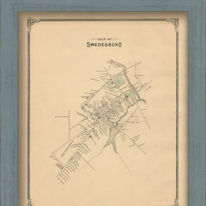 SWEDESBORO, New Jersey - 1879 Map - Etsy