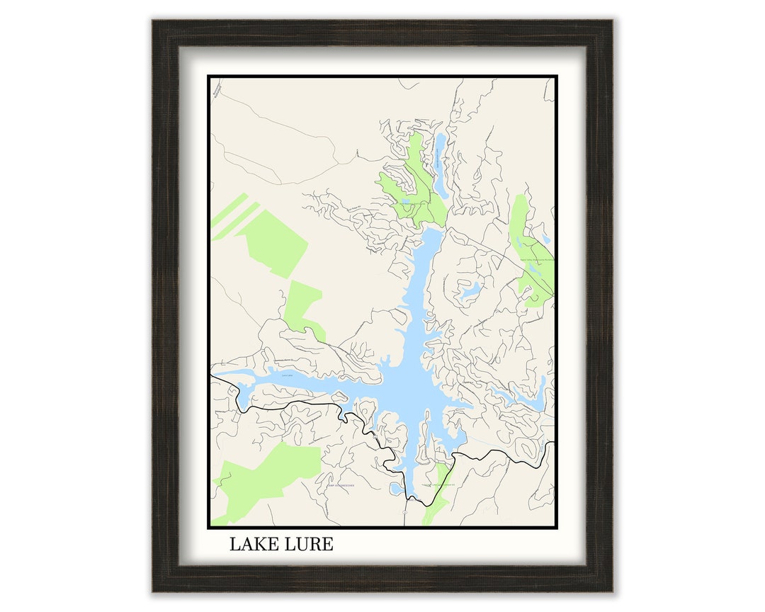 LAKE LURE, North Carolina Contemporary Map Poster - Etsy
