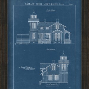 BALLAST POINT LIGHTHOUSE, California - Blueprint Drawing and Plan of ...