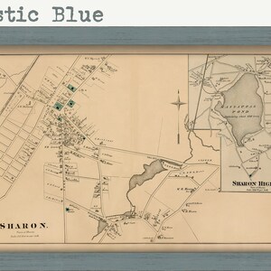 Village of SHARON, Massachusetts 1876 Map - Replica or GENUINE ORIGINAL ...