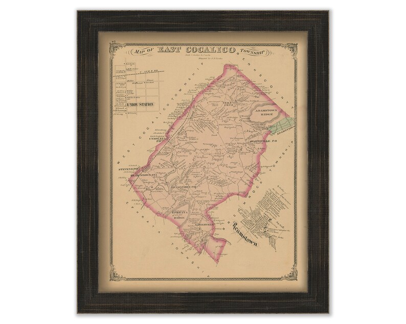 COCALICO, Pennsylvania 1875 Map - Replica or GENUINE ORIGINAL - Etsy