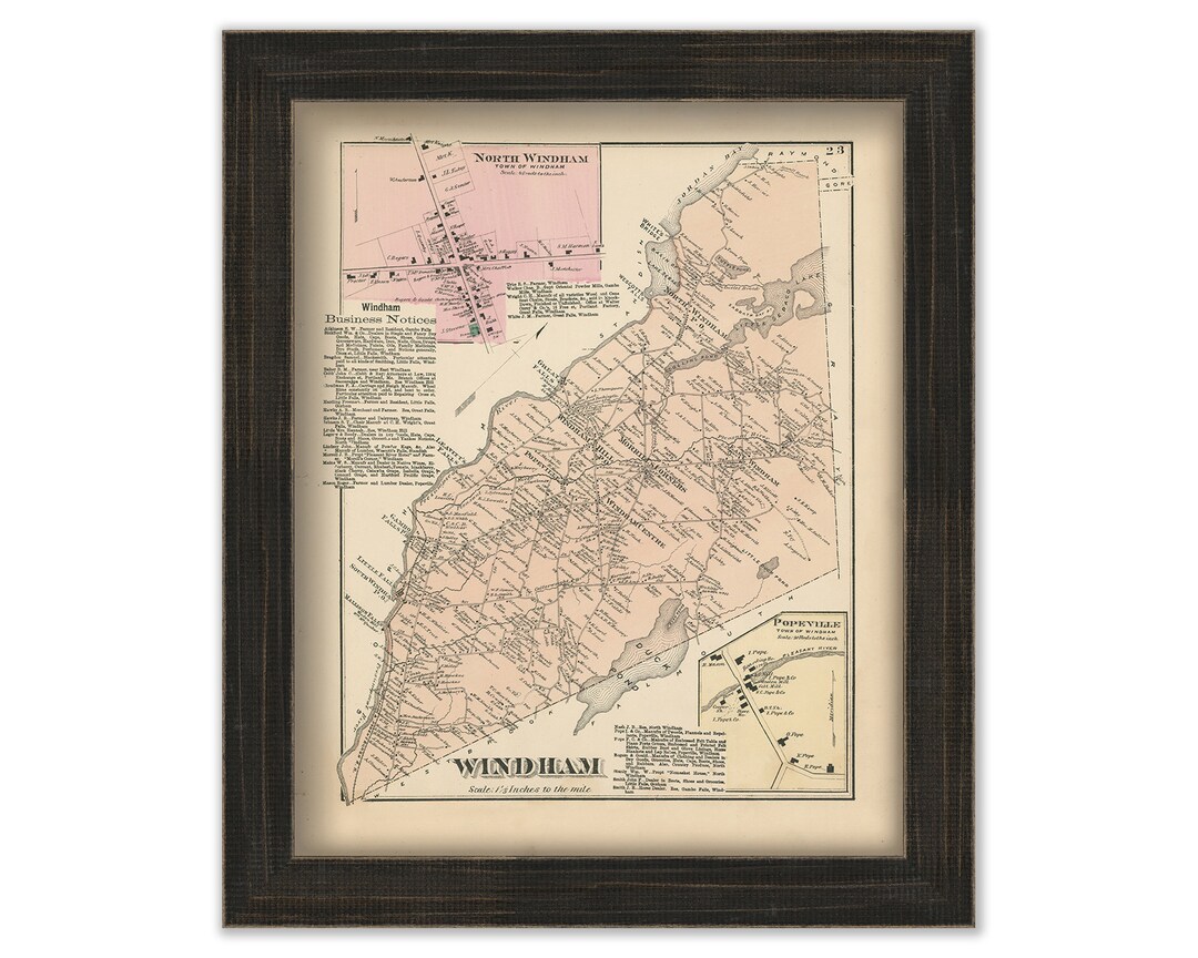 WINDHAM, Maine 1871 Map, Replica or Genuine ORIGINAL - Etsy