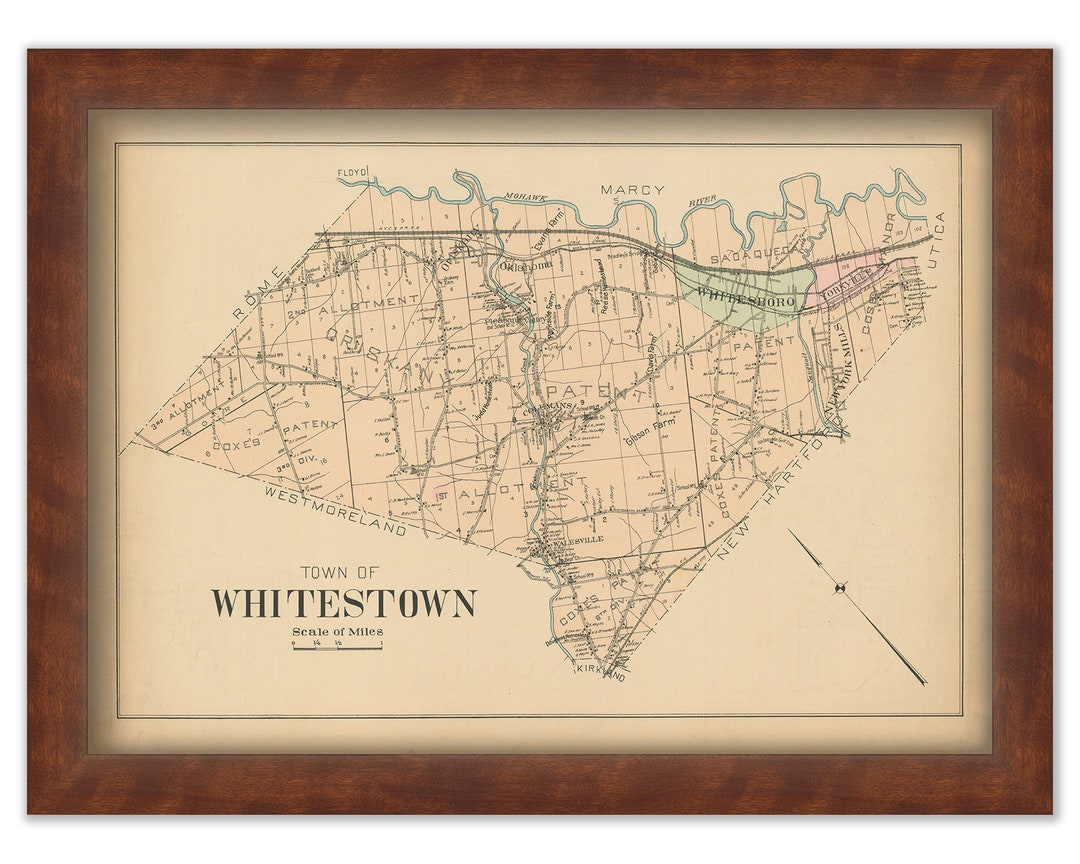 WHITESTOWN, New York 1907 Map - Etsy