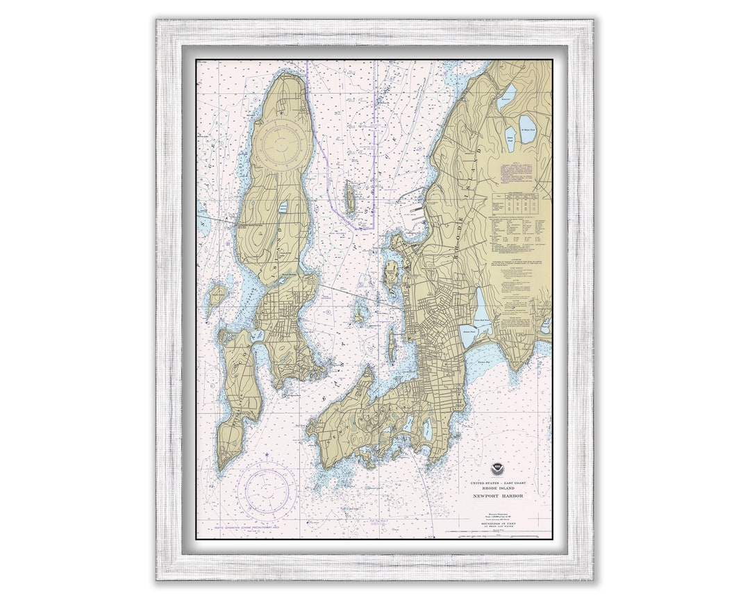 NEWPORT HARBOR, Rhode Island - 1981 Nautical Chart - Etsy