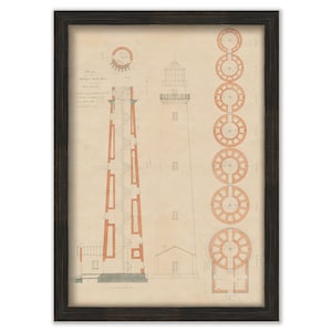 Assateague Lighthouse, Virginia - Architectural Drawing 1860 - Etsy