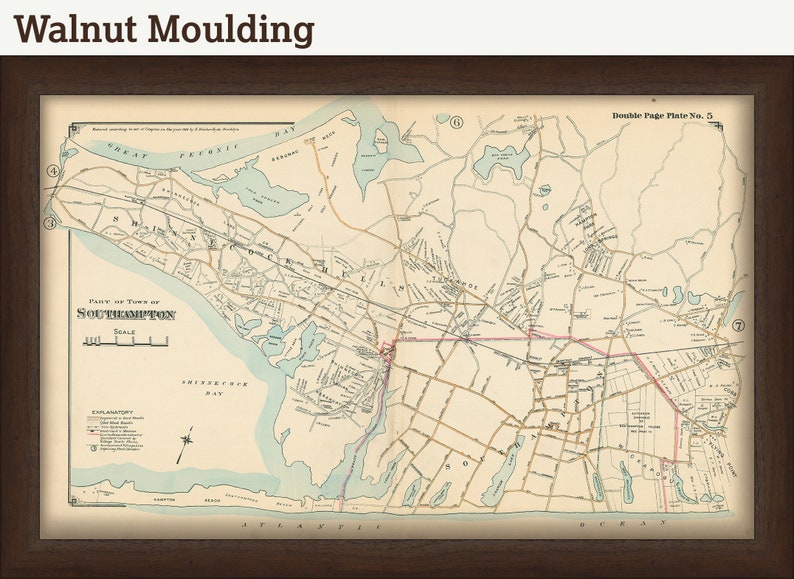 Shinnecock Hills South Hampton Long Island New York Map | Etsy