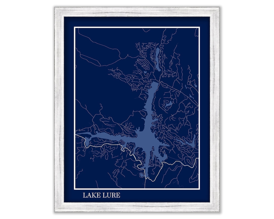 LAKE LURE, North Carolina - Contemporary Map Poster Blueprint - Etsy