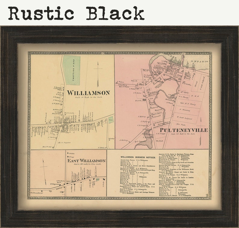 Villages of Williamson and Pultneyville New York 1874 Map | Etsy